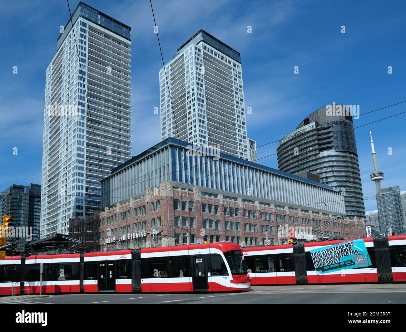 Toronto, Canada - September 3, 2021: A modern articulating streetcars ...