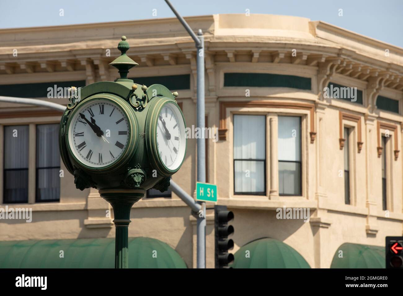 Daytime view of the historic downtown area of Lompoc, California, USA ...