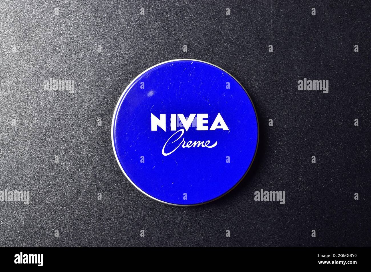 New Delhi, India, 10 November 2019:- Nivea Cosmetic Cream on Dark ...