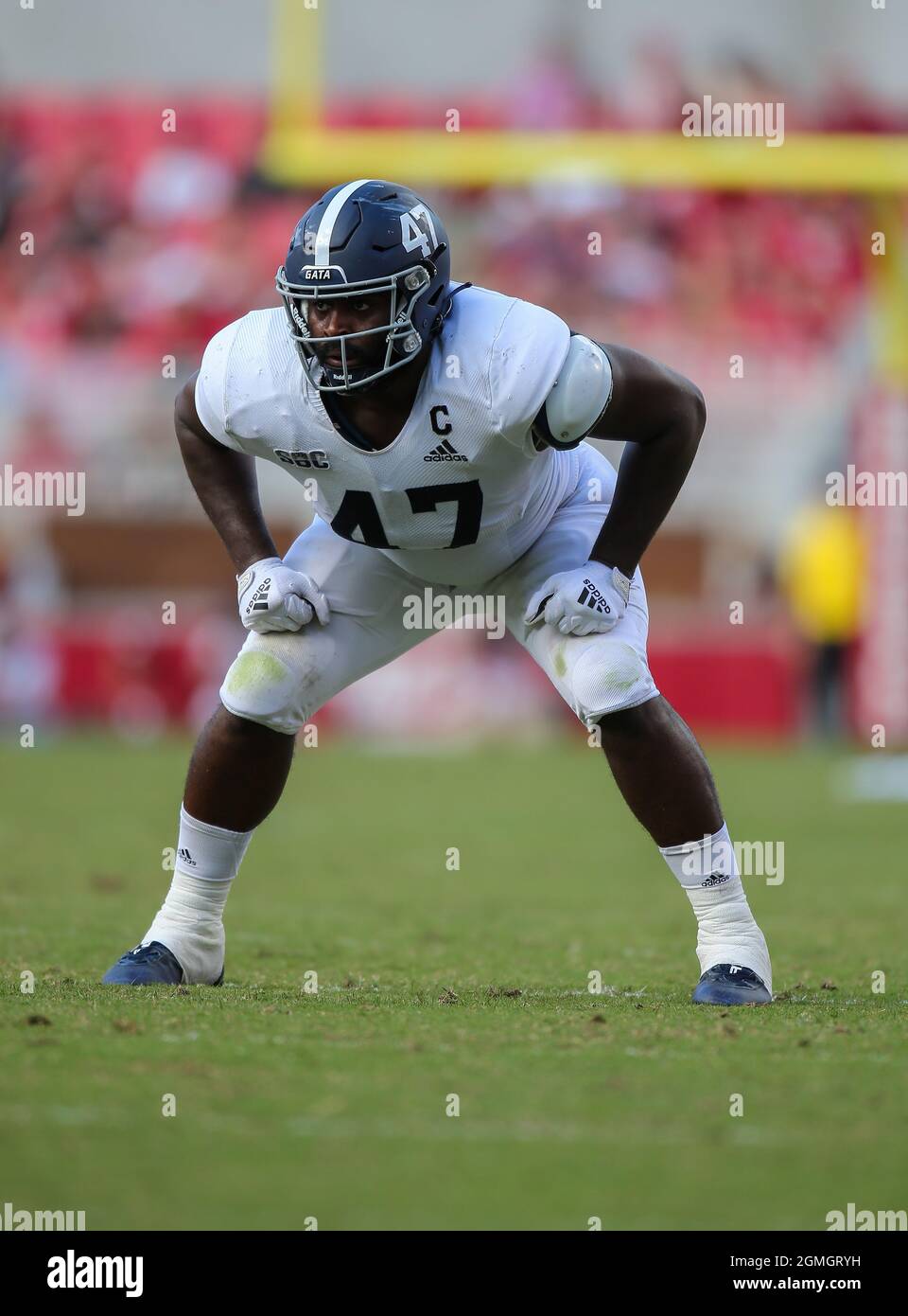 Start. 18th Sep, 2021. Randy Wade #47 Georgia Southern linebacker looks ...
