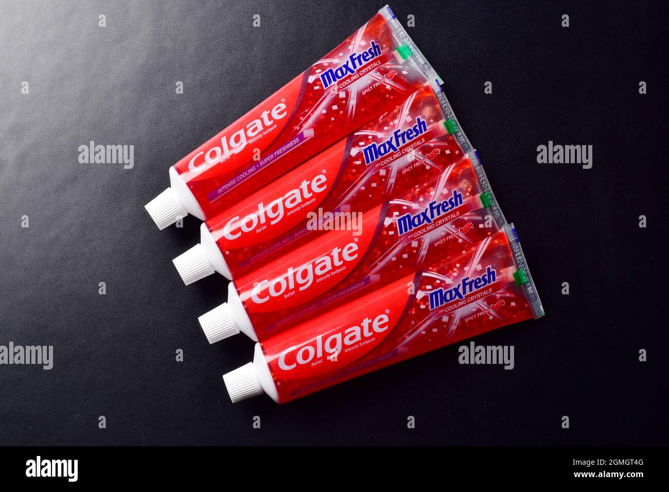 New Delhi, Indian, 12 November 2019:- Top View of Colgate Toothpaste on ...