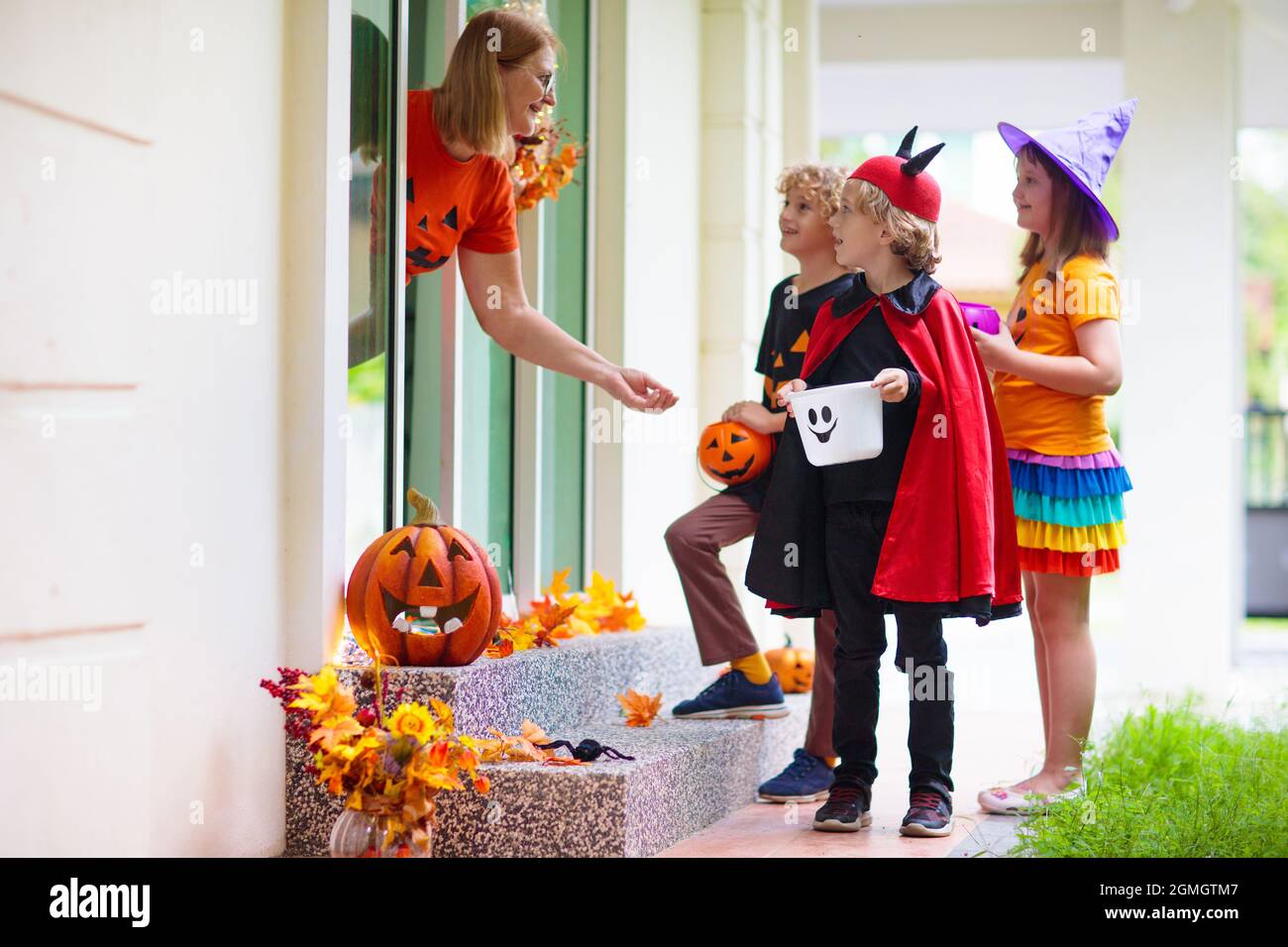 Kids Trick Or Treating At Night
