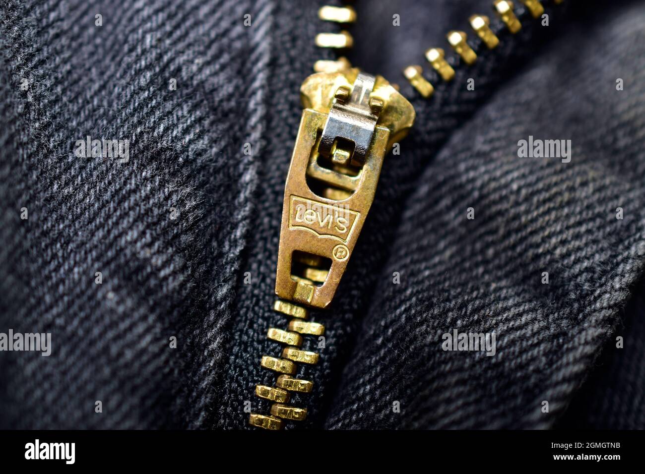 New Delhi, India - 22 November, 2019: Levi's Zip Button on Jeans Stock ...