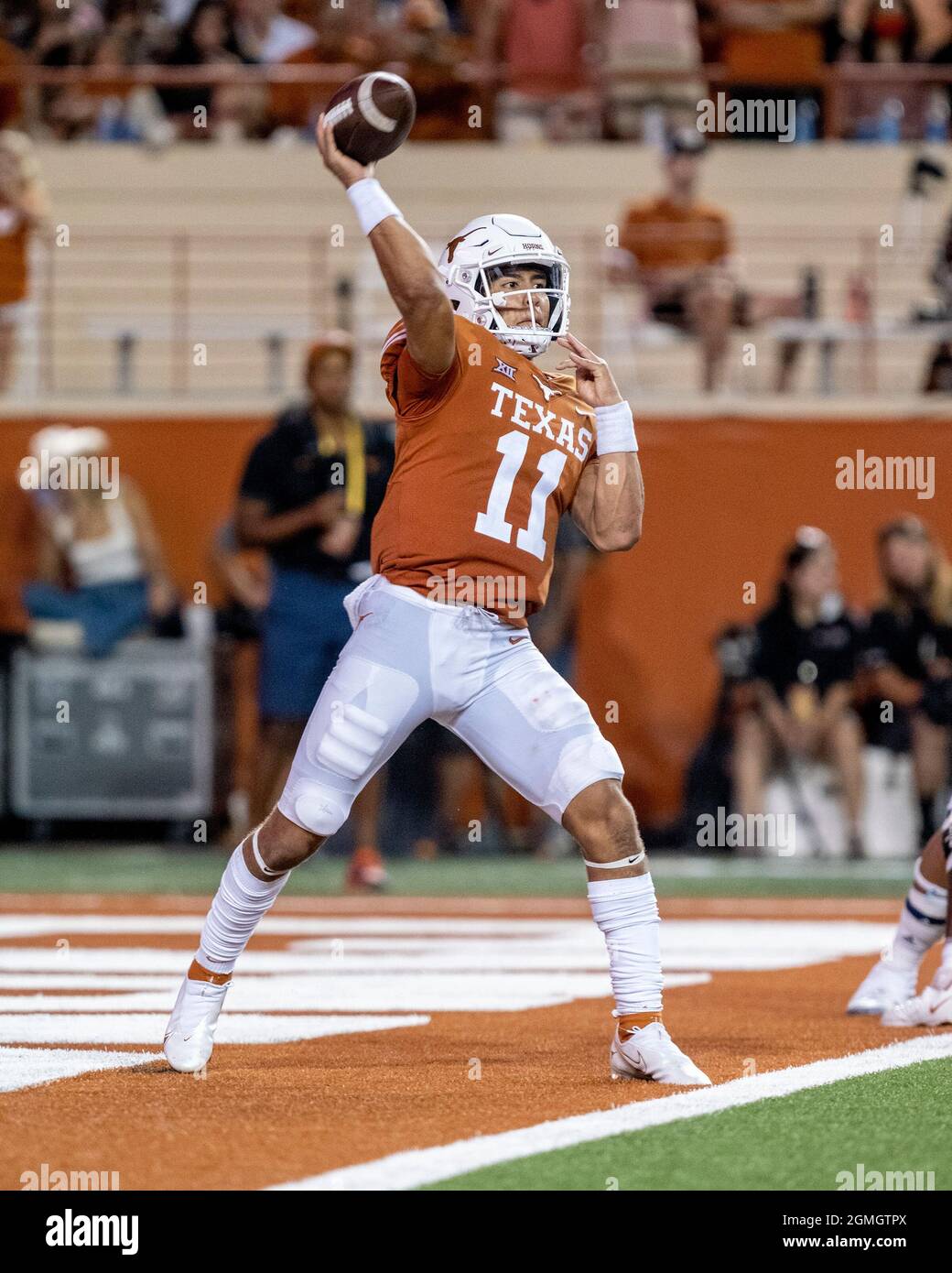 September 18. QB Casey Thompson #11 of the Texas Longhorns in action vs ...