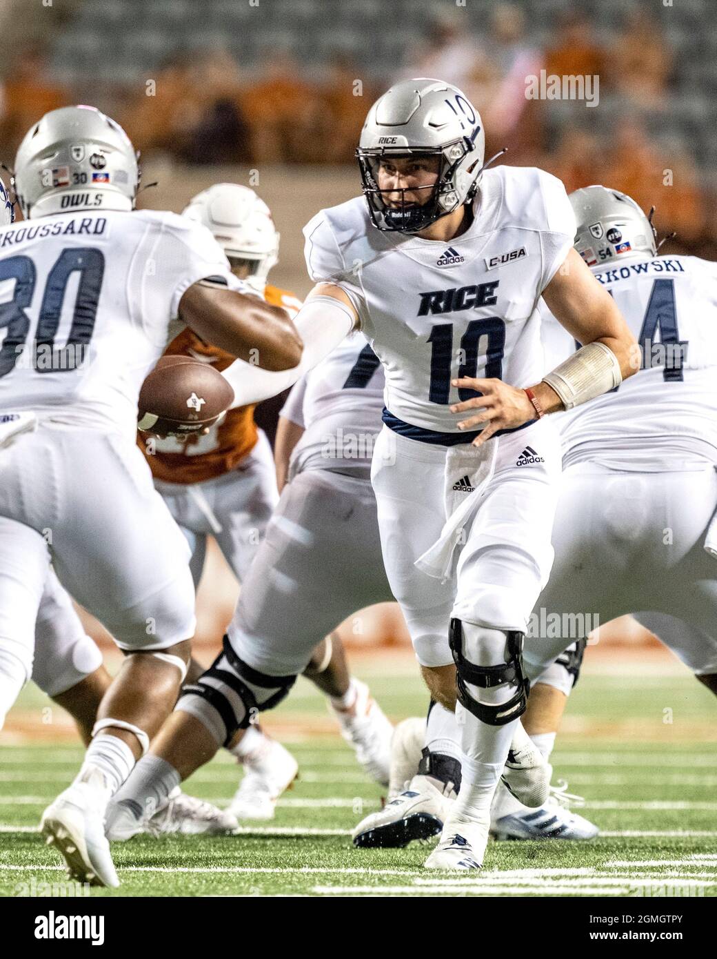 September 18. Jake Constantine #10 of the Rice Owls vs the Texas ...