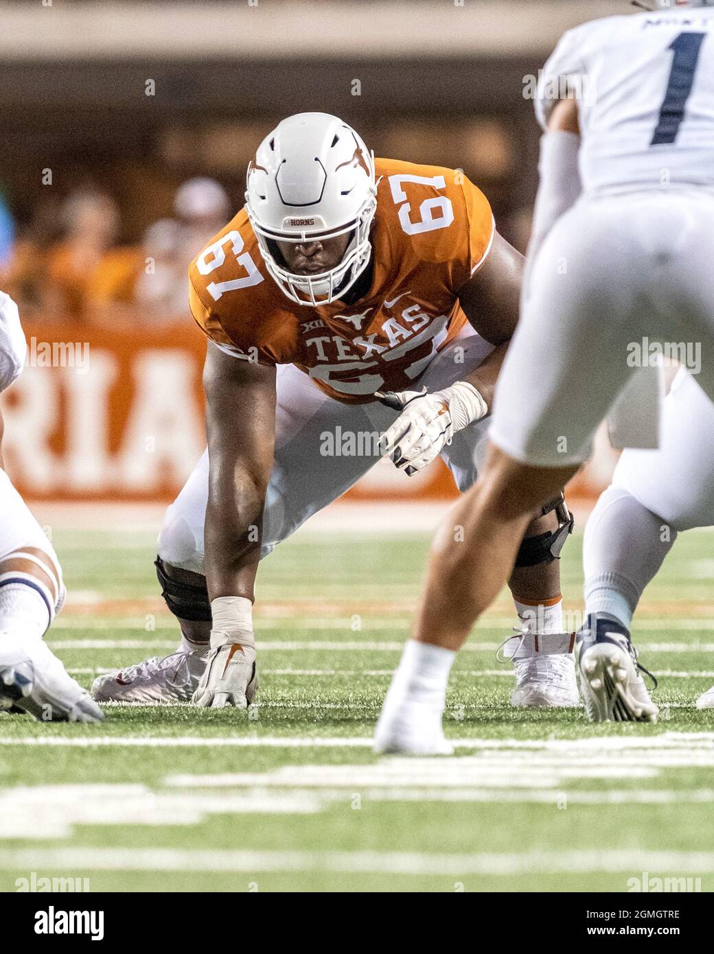 September 18. RG Tope Imade #67 of the Texas Longhorns in action vs the ...