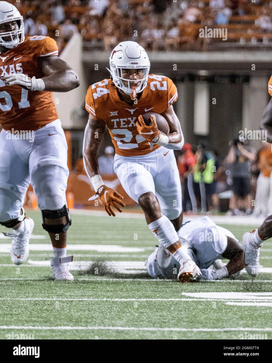 September 18,. RB Jonathon Brooks #24 of the Texas Longhorns in action ...
