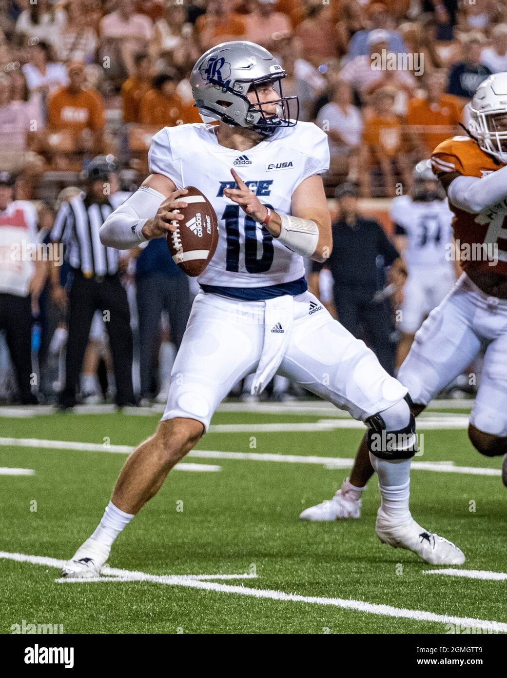 September 18,. Jake Constantine #10 of the Rice Owls vs the Texas ...
