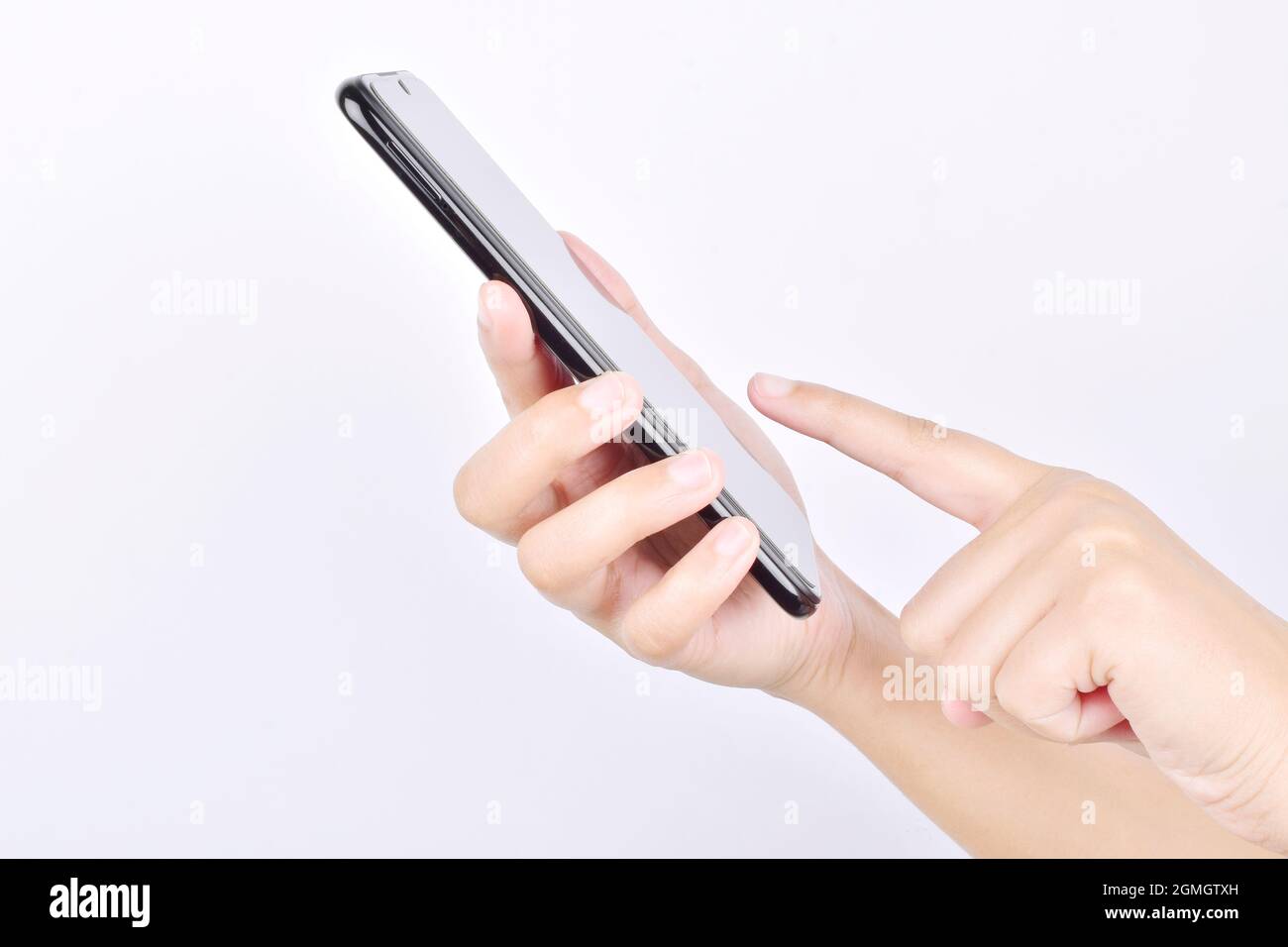 hand holding touch screen smartphone Stock Photo - Alamy