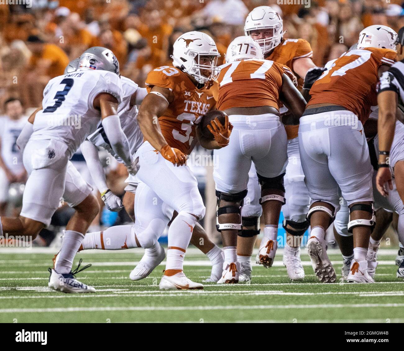 September 18,. RB Gabriel Watson #33 of the Texas Longhorns in action ...