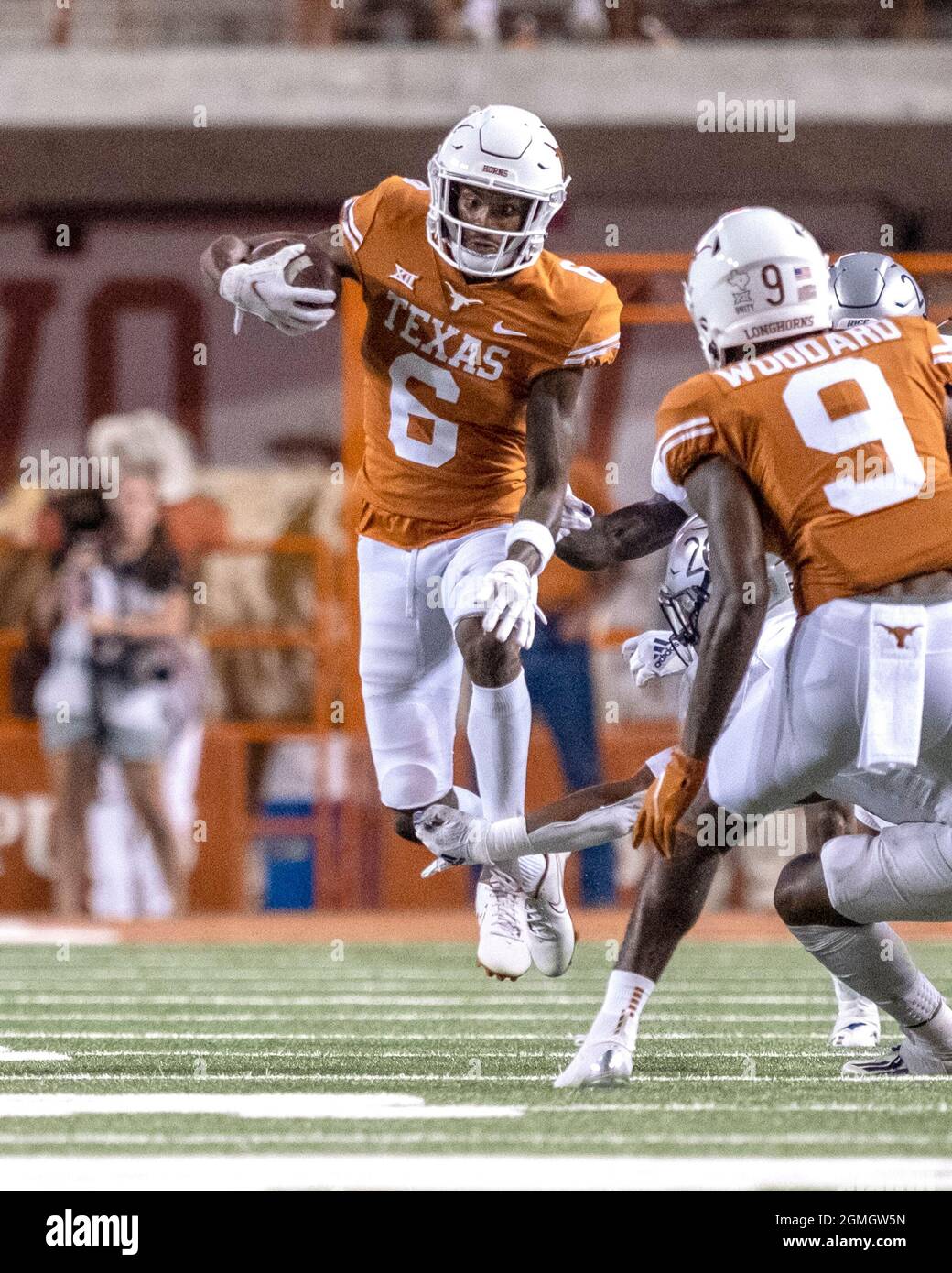September 18,. WR Joshua Moore #6 of the Texas Longhorns in action vs ...