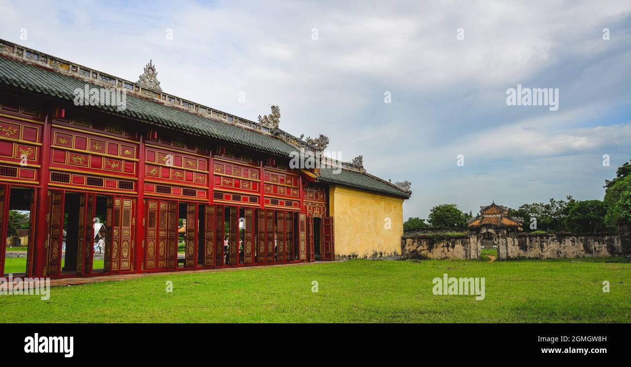 Ancient buildings of Imperial City in Hue, Vietnam. The Citadel Complex ...