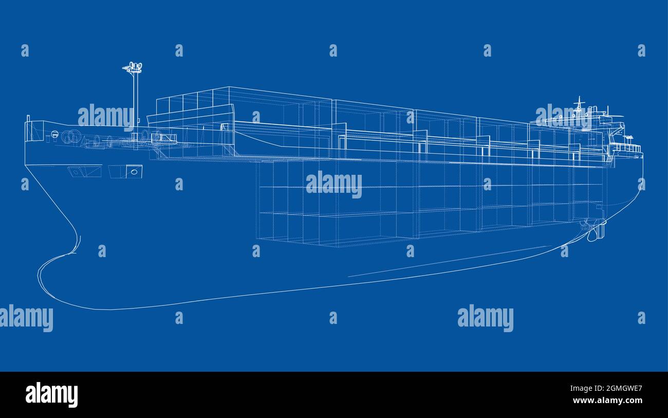 Container ship loading and unloading shipping containers Stock Vector ...