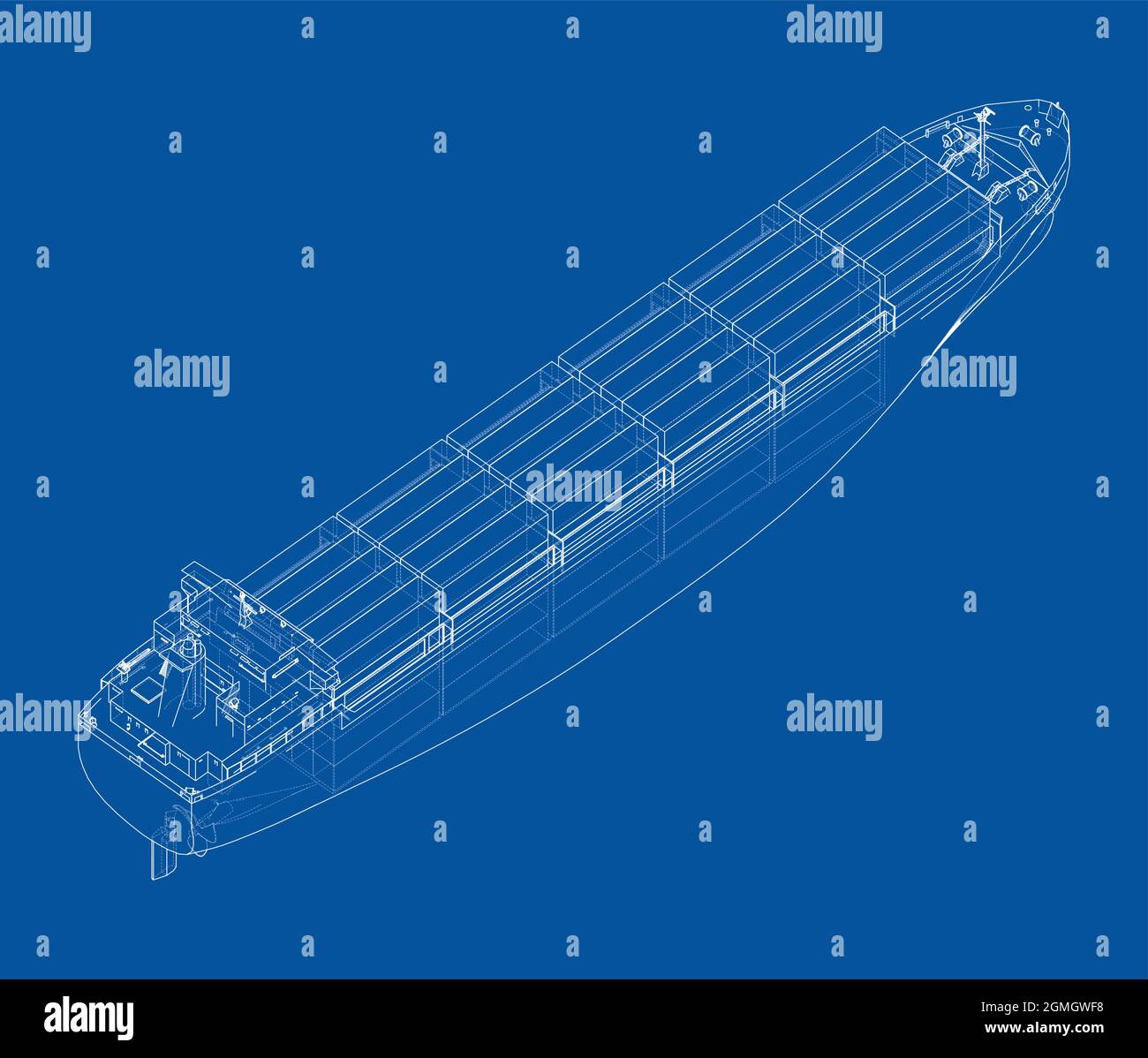 Cargo ship with containers. Vector Stock Vector Image & Art - Alamy