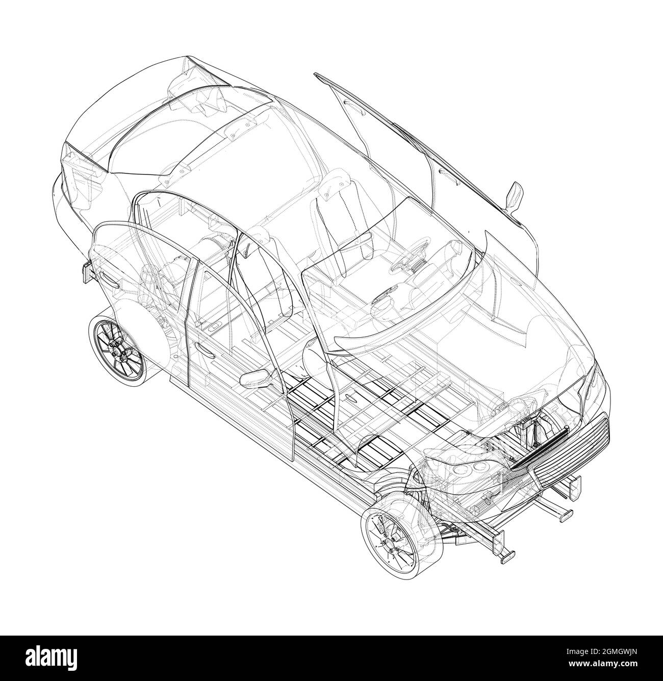 Assembling electric car. Vector Stock Vector Image & Art - Alamy