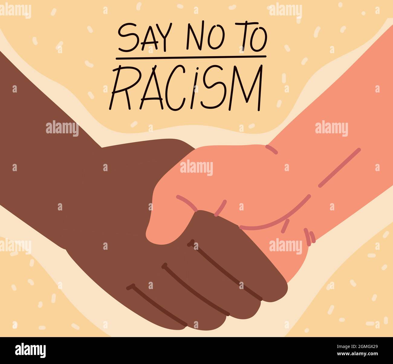 say no to racism, handshake Stock Vector Image & Art - Alamy