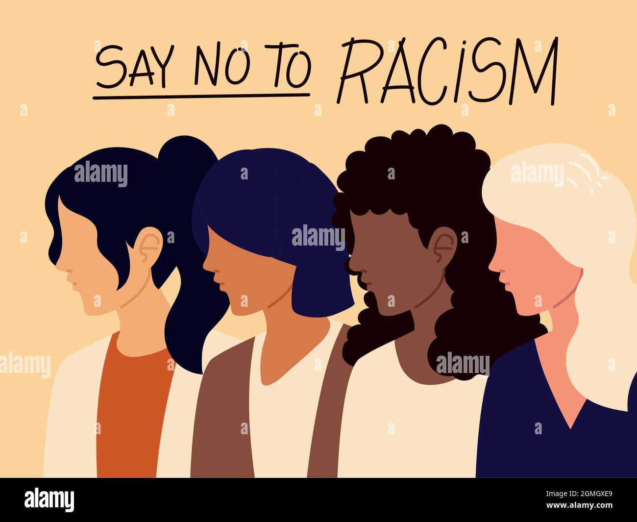 say no to racism Stock Vector Image & Art - Alamy