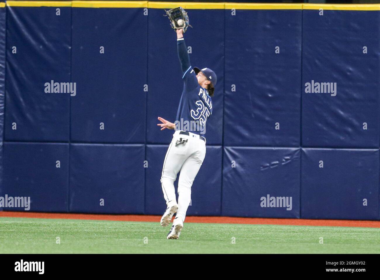 St. Petersburg, FL. USA; Tampa Bay Rays right fielder Brett Phillips ...