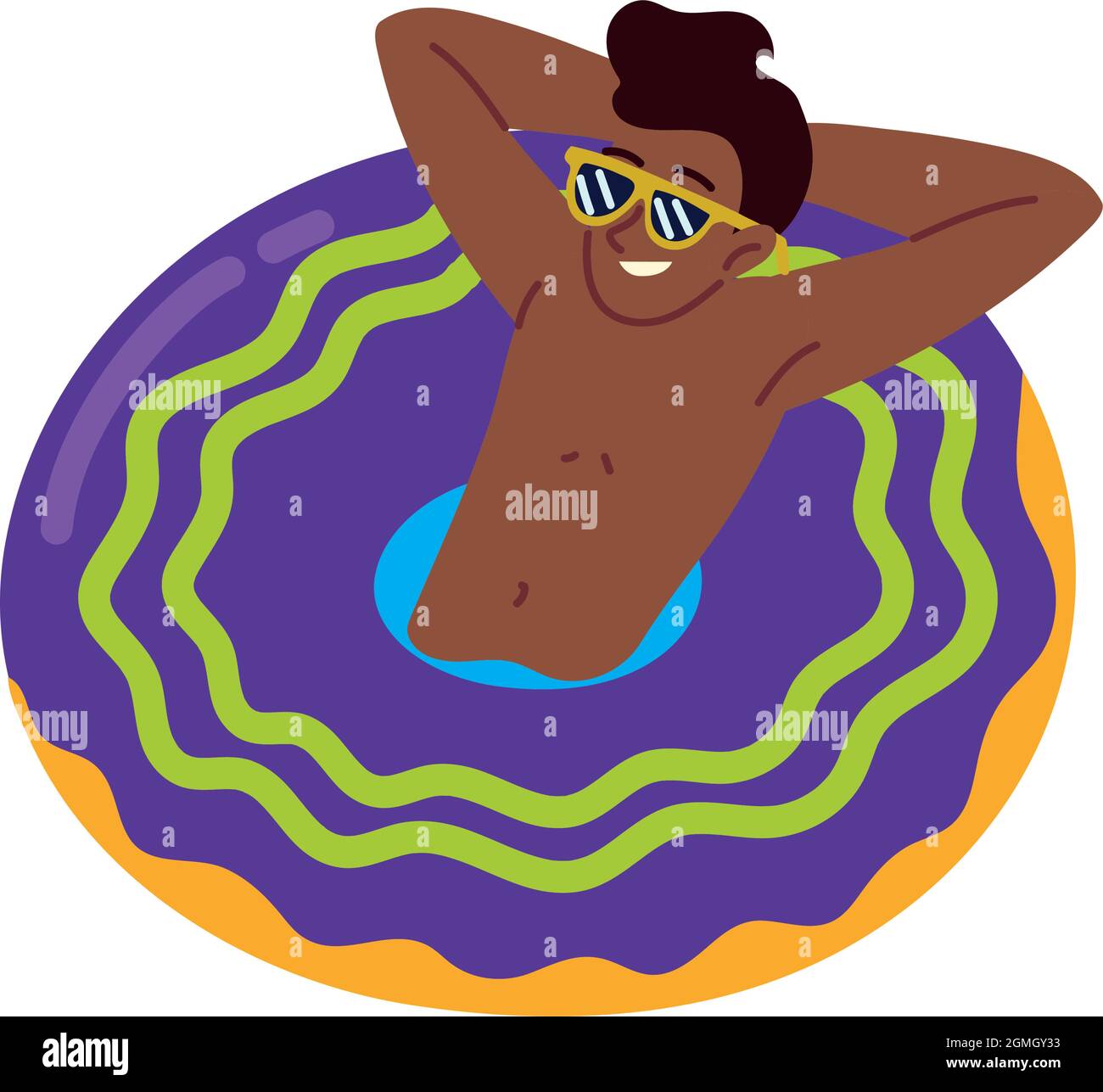 Relaxed man floating in pool hi-res stock photography and images - Alamy