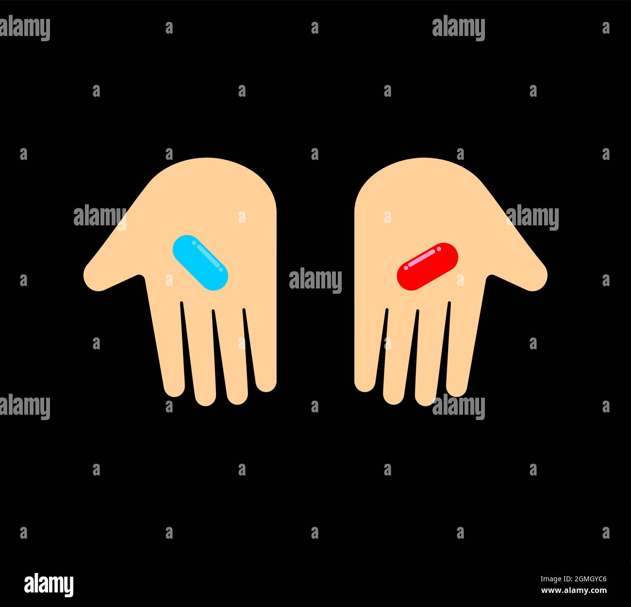 Blue red pill in Stock Vector Images - Alamy