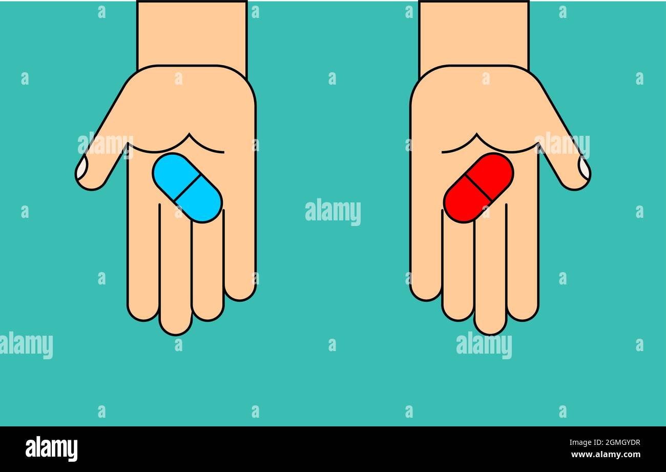 Blue red pill in Stock Vector Images - Alamy
