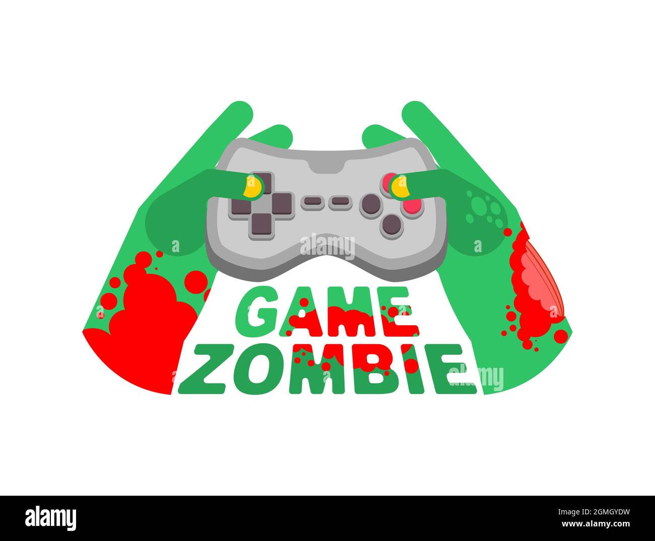 Zombie game. Zombie plays on a gamepad. Zombie hands and joystick Stock ...