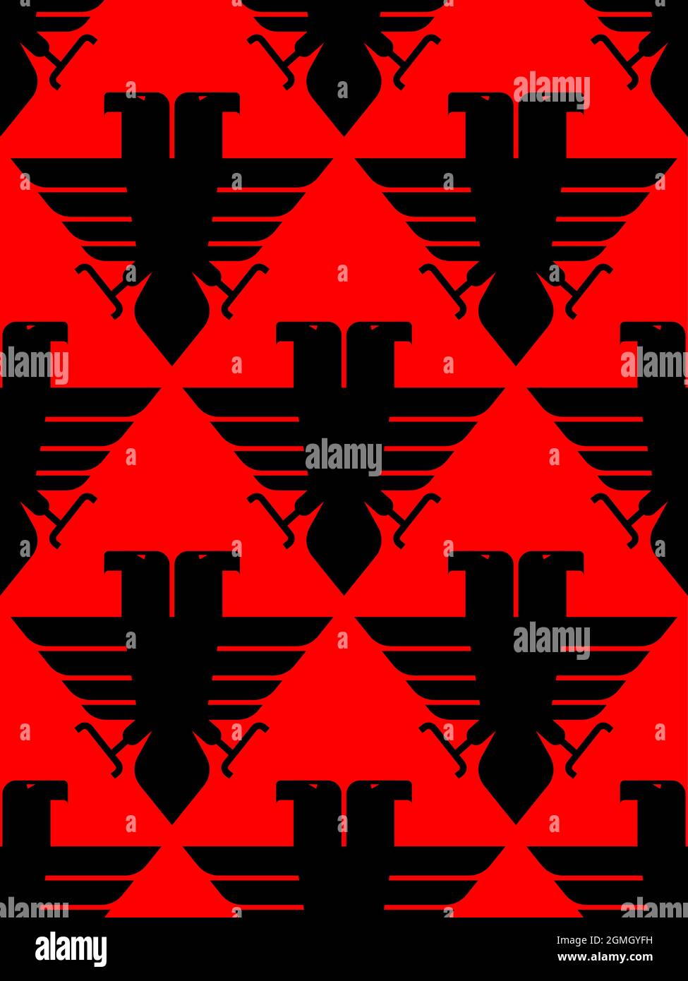 Two-headed eagle pattern seamless. Black bird of prey background. Hawk ...