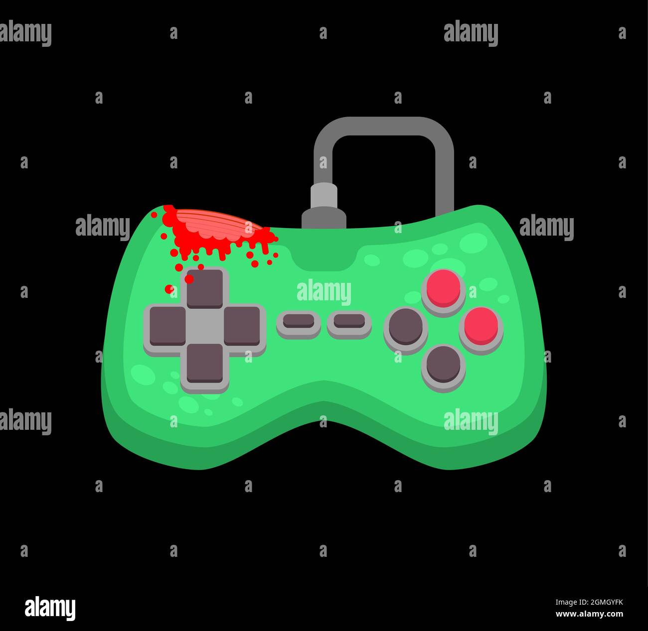 Zombie gamepad isolated. Green monster joystick. vector illustration ...