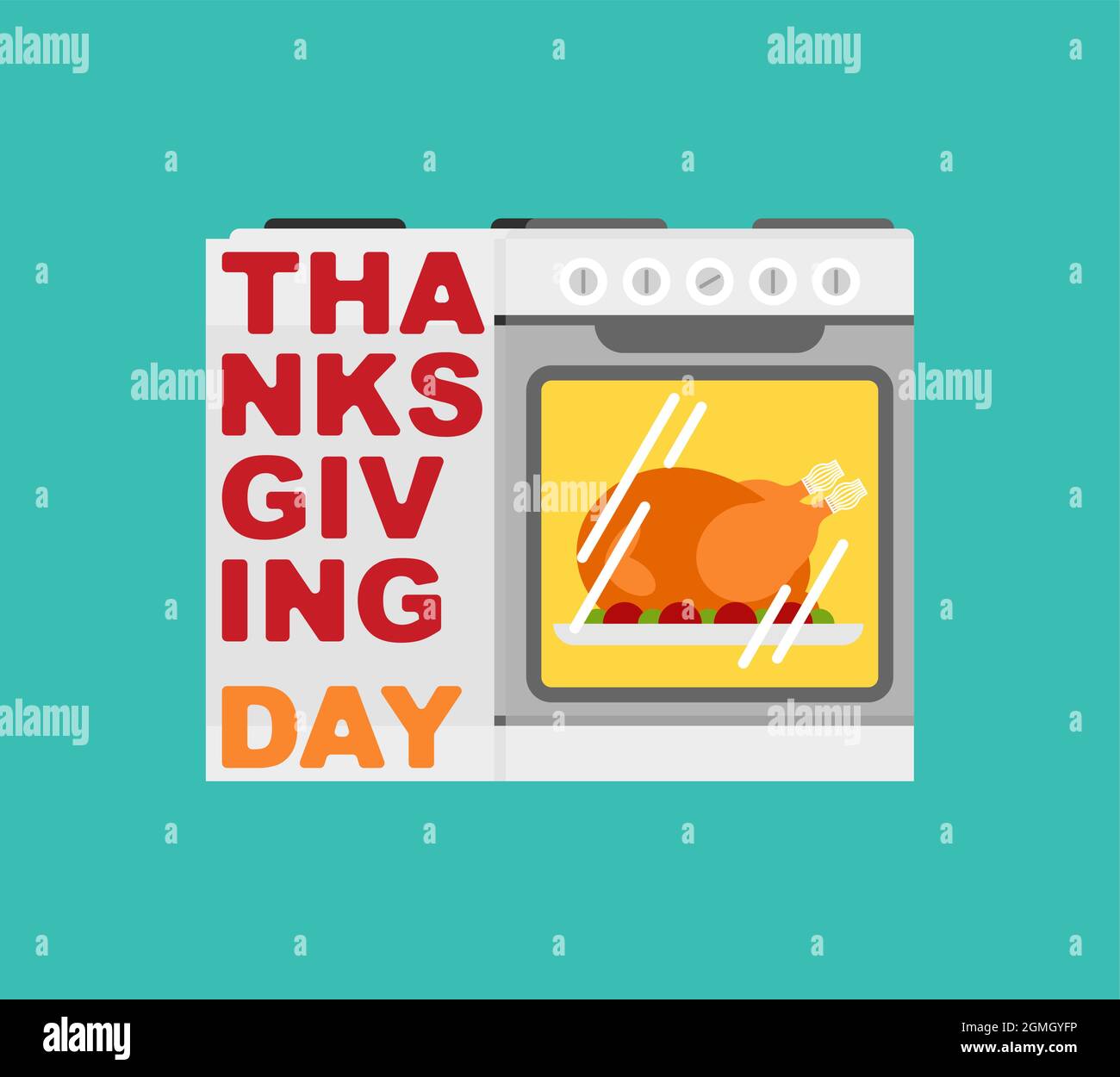 Thanksgiving Day. Turkey in kitchen oven. Preparing family Thanksgiving ...