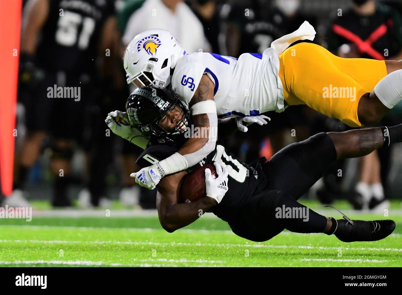 Honolulu, Hawaii, USA. 18th Sep, 2021. San Jose Spartan safety TRE ...