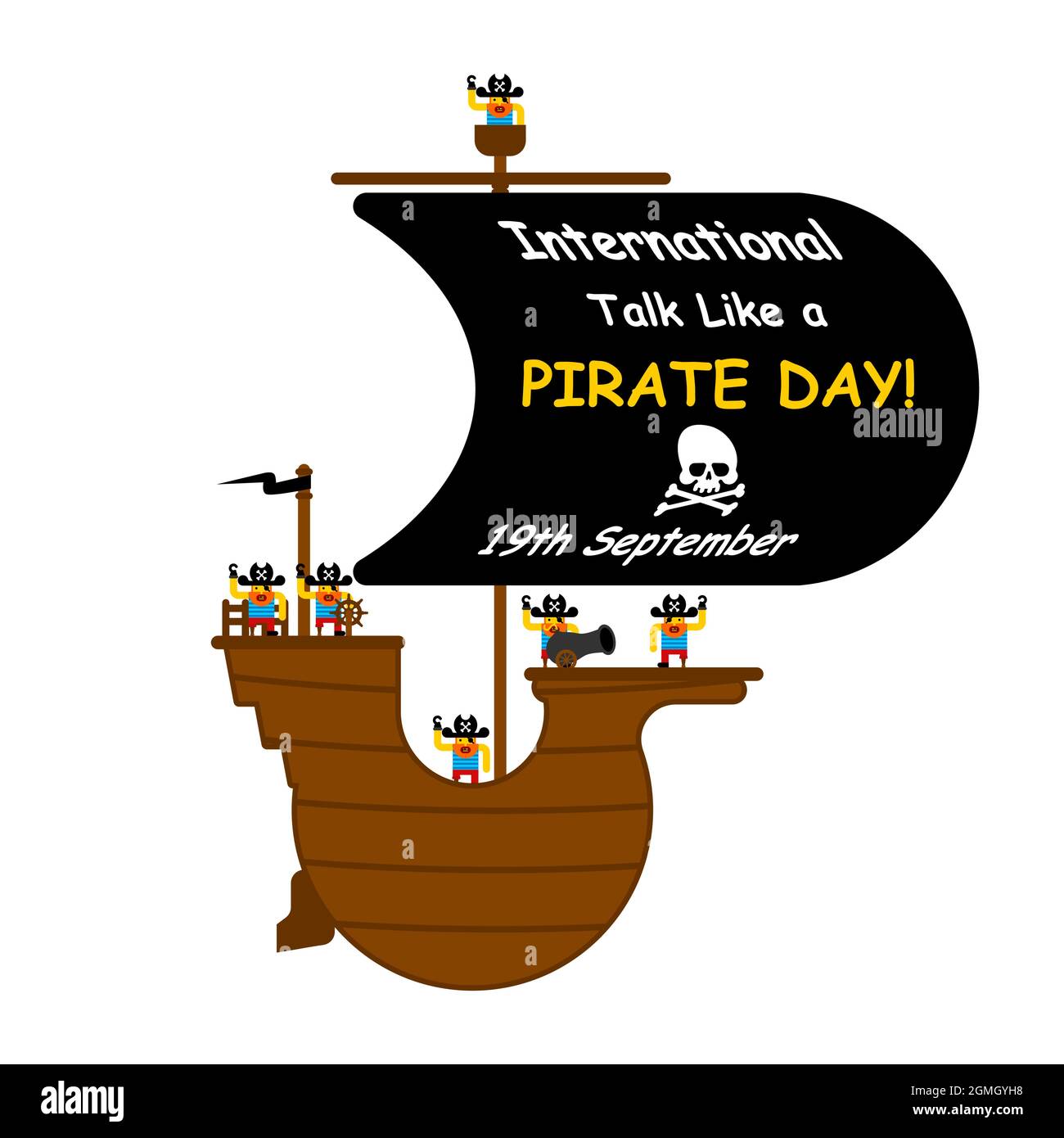 International Talk Like a Pirate Day. Pirates' ship Stock Vector Image ...