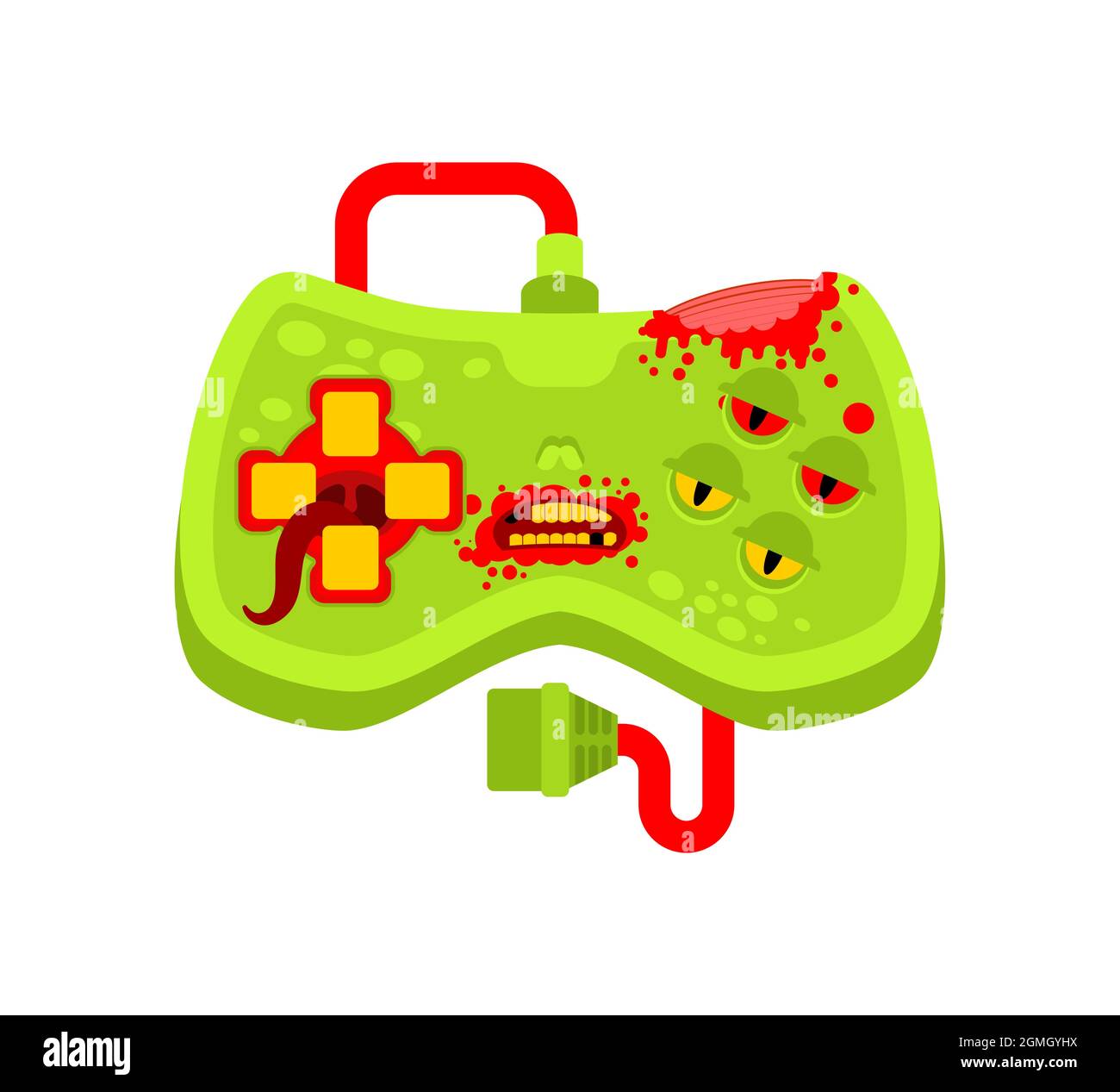 Zombie gamepad isolated. Green monster joystick. vector illustration ...