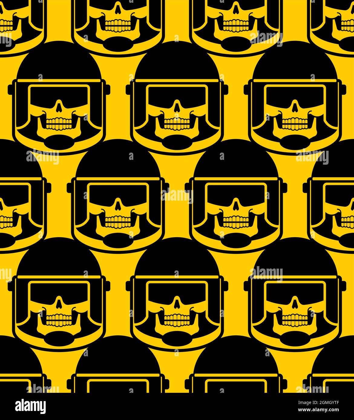 Skeleton riot police pattern seamless. Skull in police protect mask ...