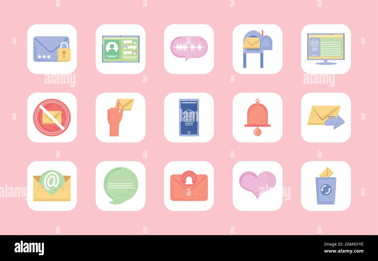 messaging voicemail set Stock Vector Image & Art - Alamy