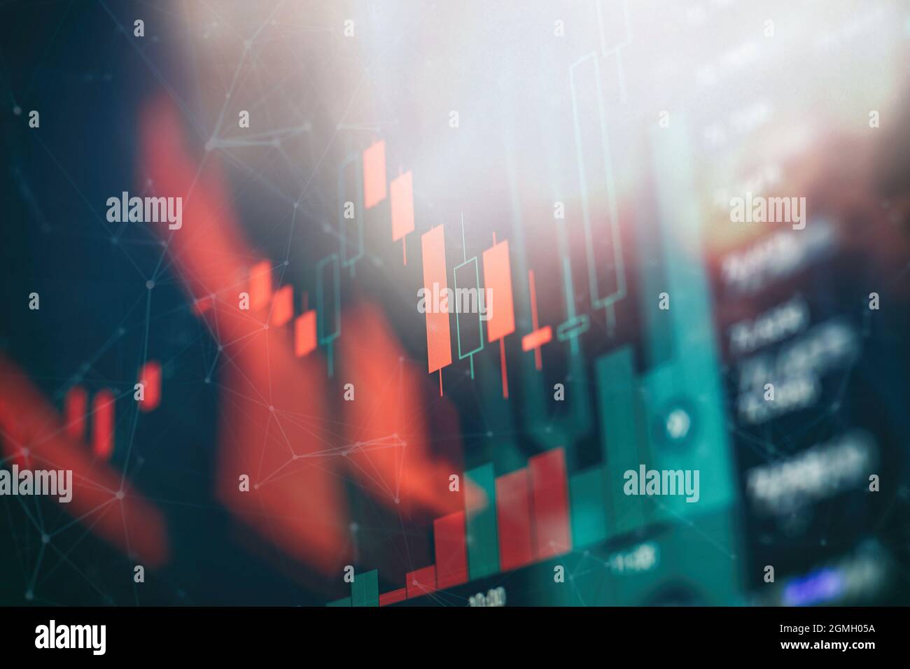 Business graph background on a monitor which including of Market ...