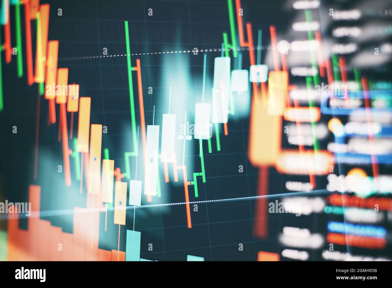 Business graph background on a monitor which including of Market ...