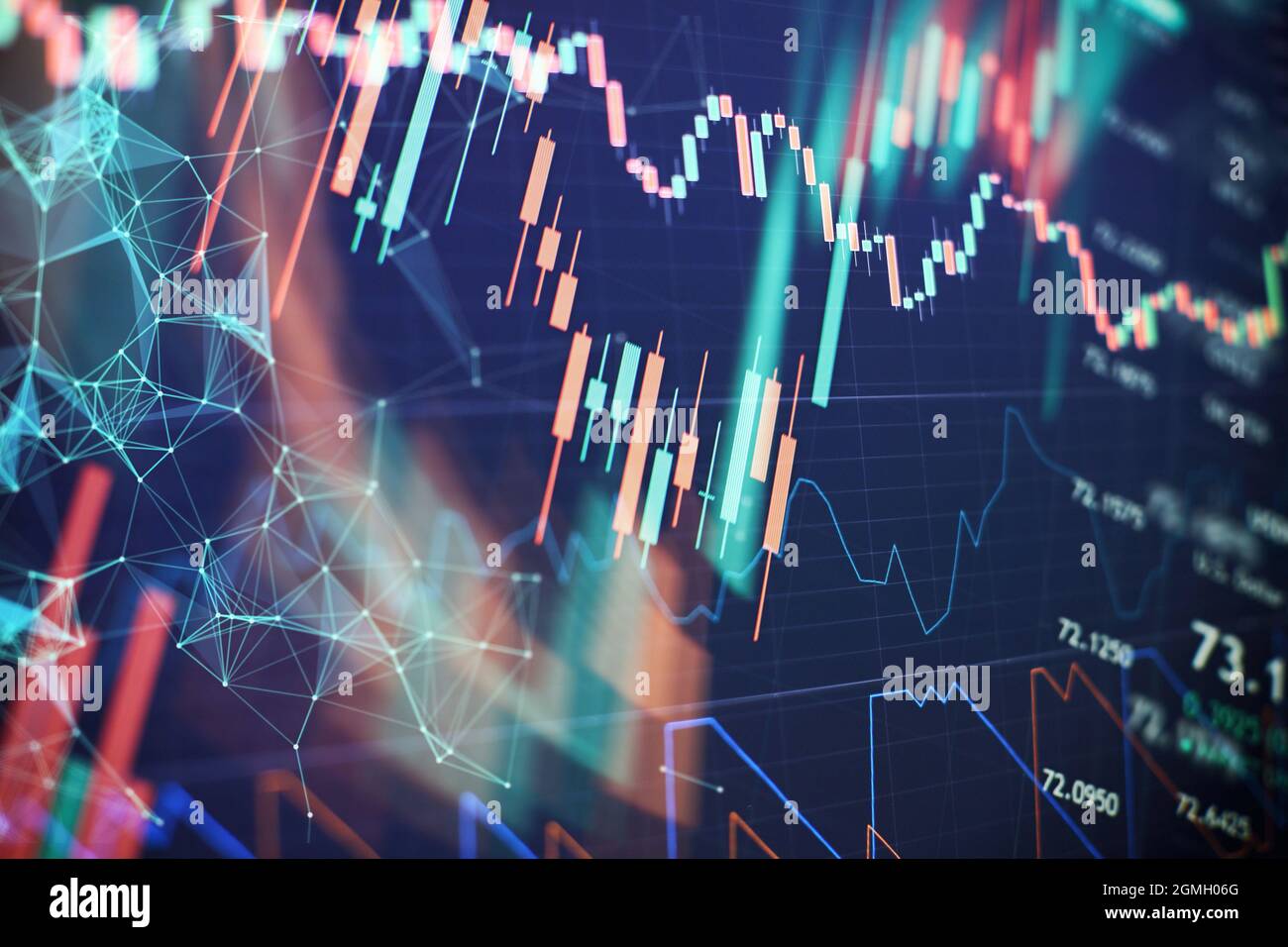 Business graph background on a monitor which including of Market ...