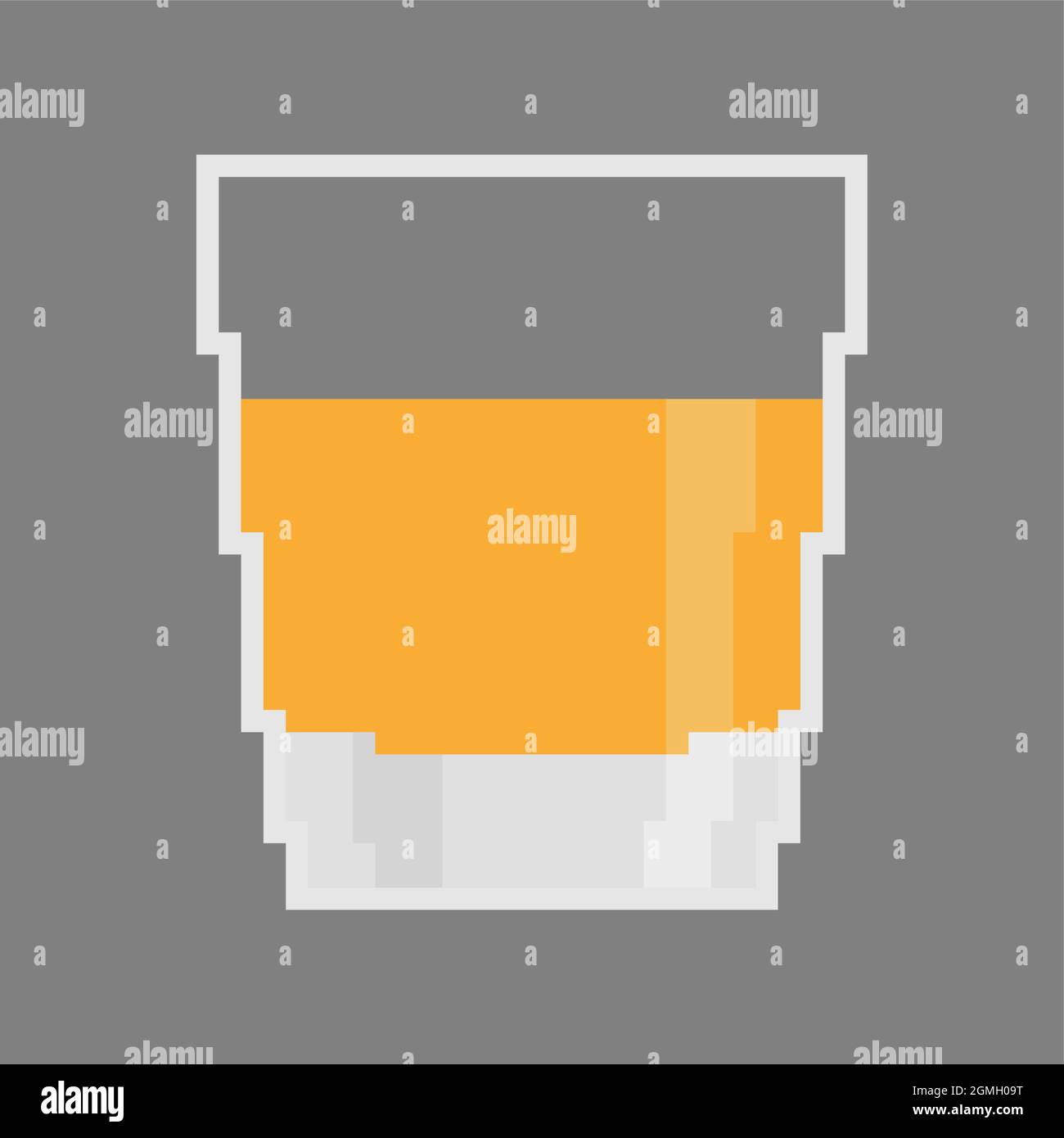 Whiskey in glass pixel art. Alcohol pixelated. 8 bit illustration Stock ...