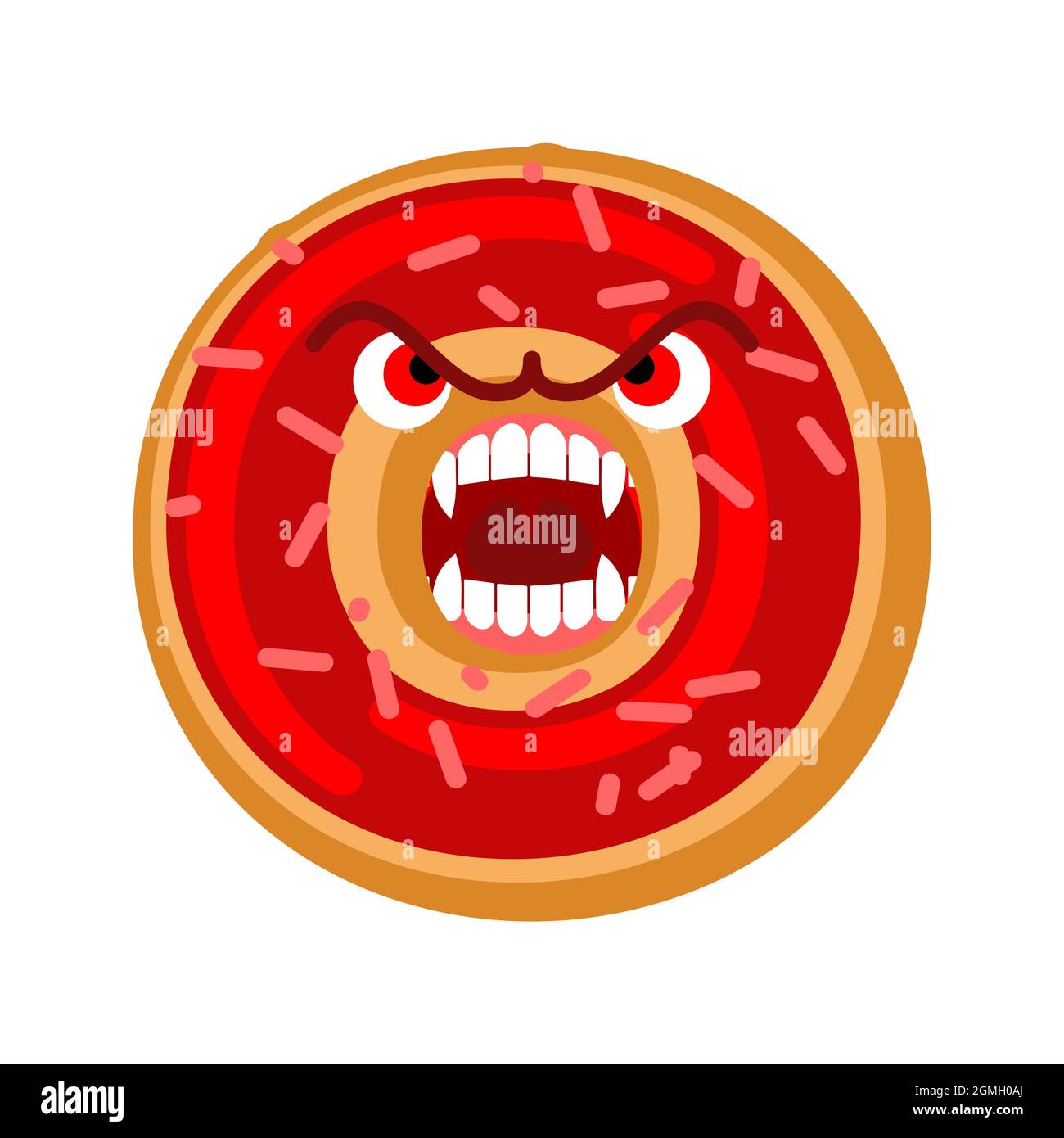 Donut monster isolated. Terrible sweetness. vector illustration Stock ...