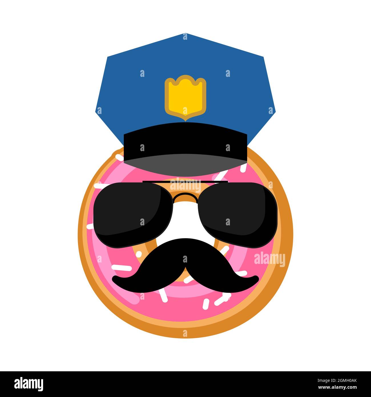 Donut cop isolated. Donut police officer. vector illustration Stock ...