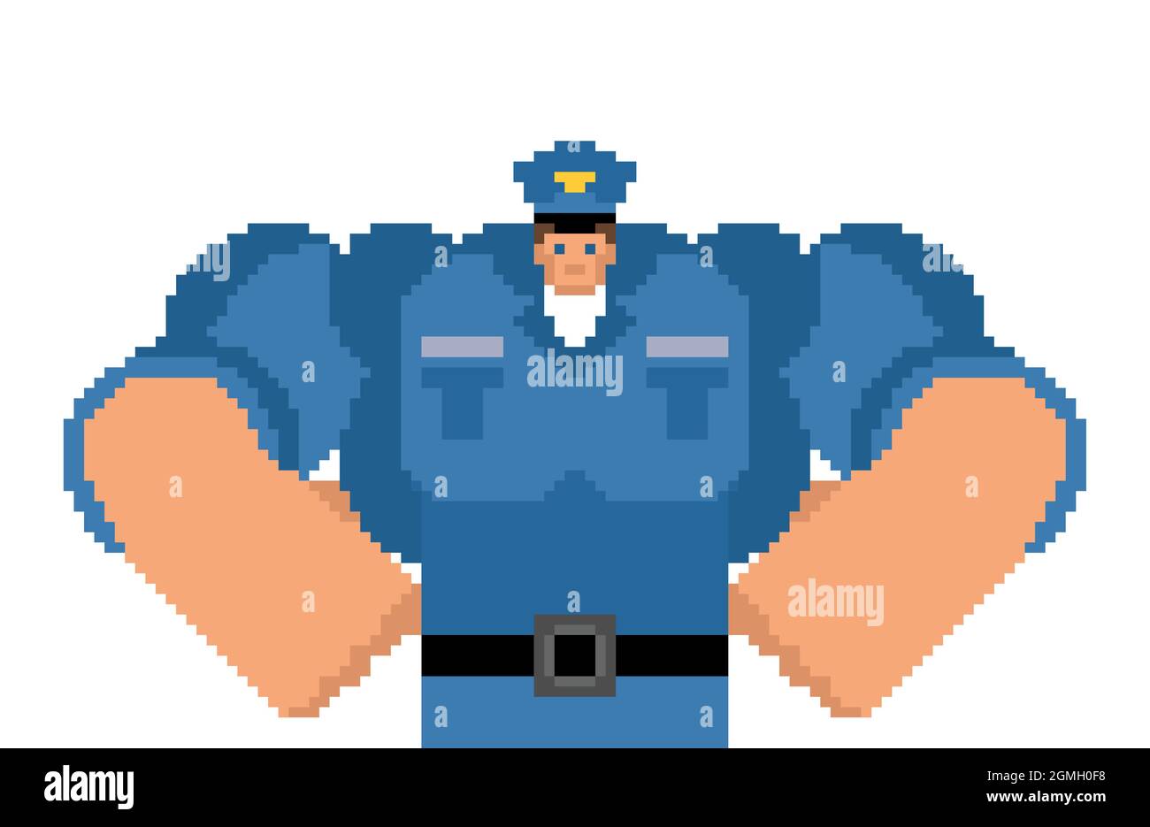 Police officer pixel art. pixelated policeman. 8 bit cop. vector ...