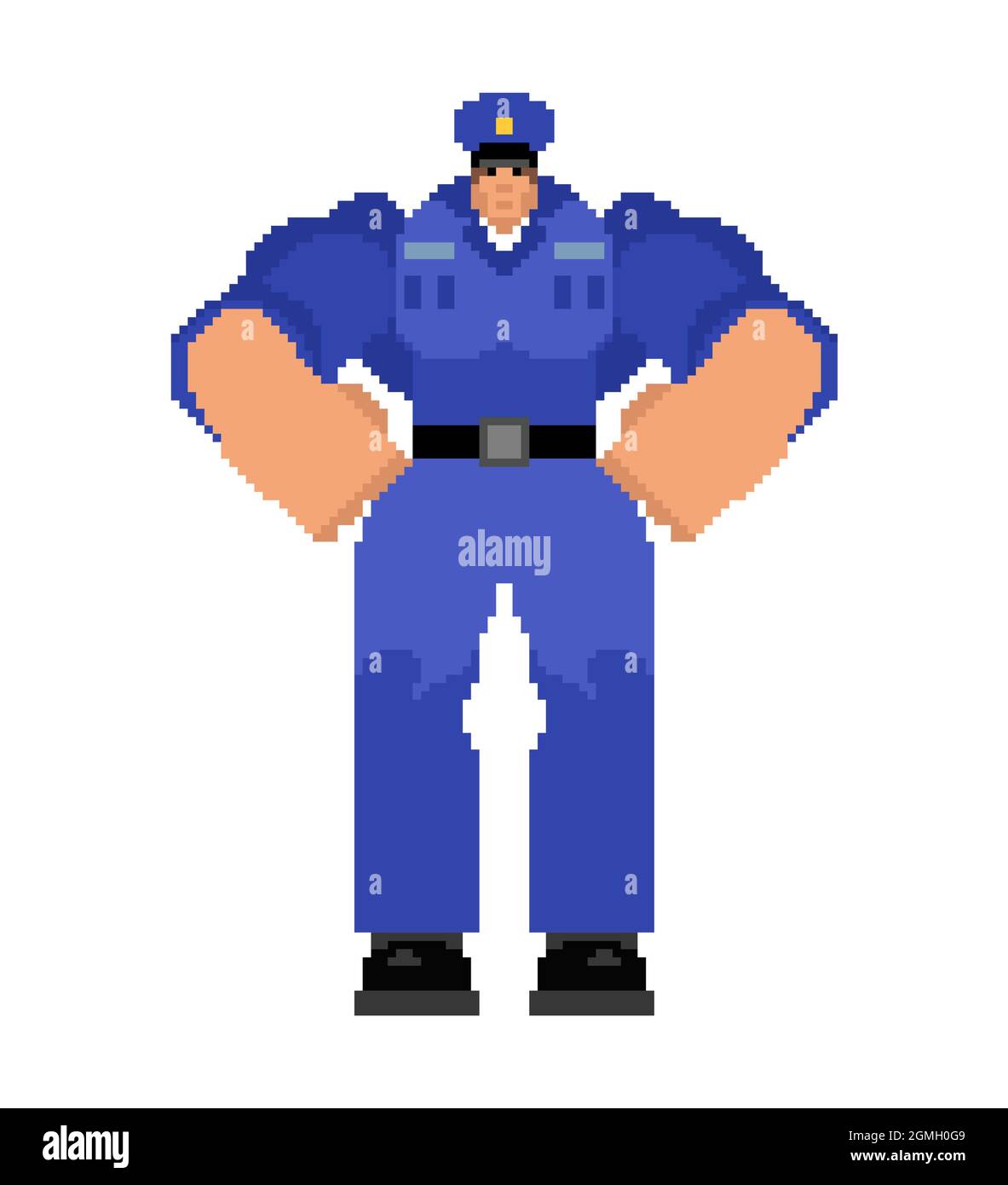 Police Officer Pixel Art Pixelated Policeman 8 Bit Cop Vector