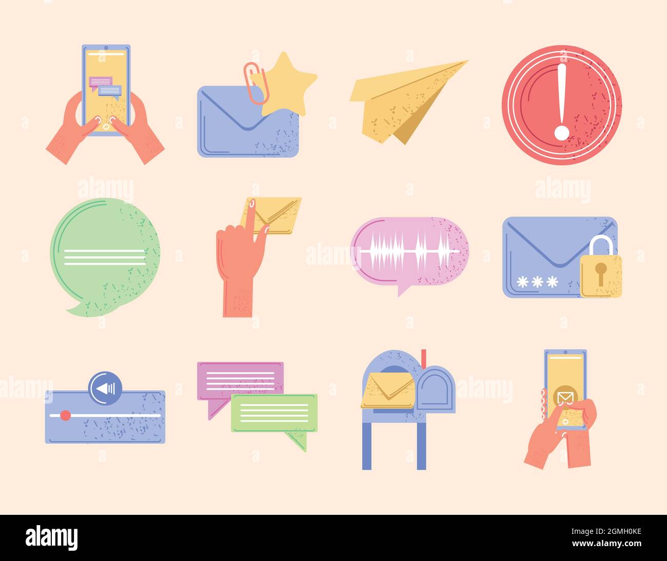 message communication set Stock Vector Image & Art - Alamy