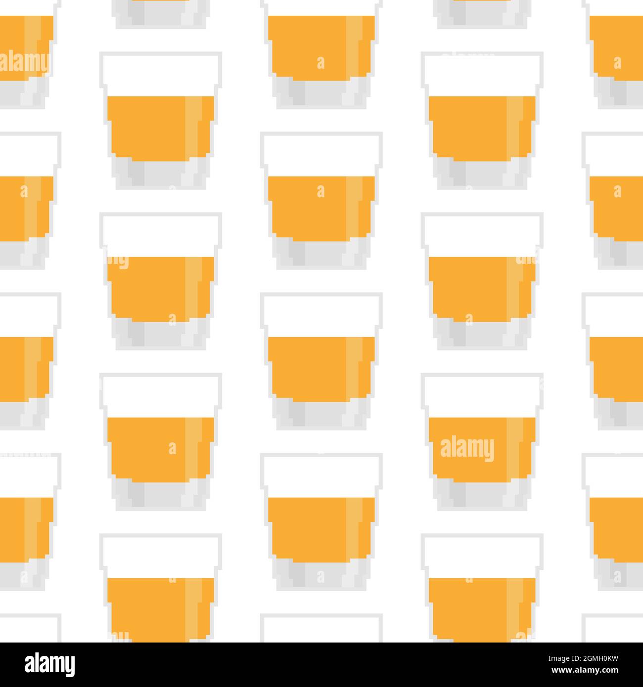 Whiskey in glass pixel art pattern seamless. Alcohol pixelated texture ...