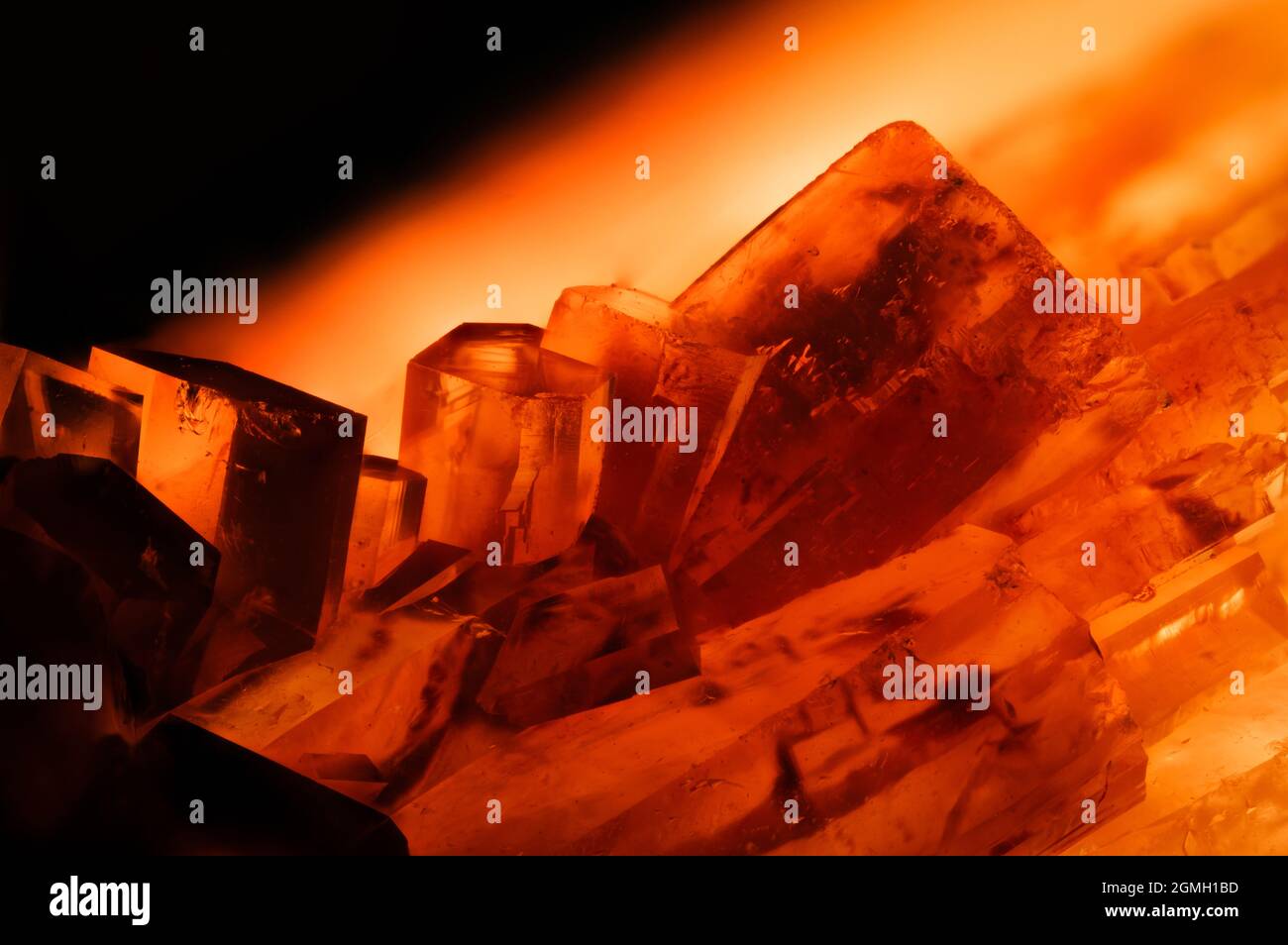 Close-up Aragonite orange and red. Gemstone crystals macro detail Stock ...