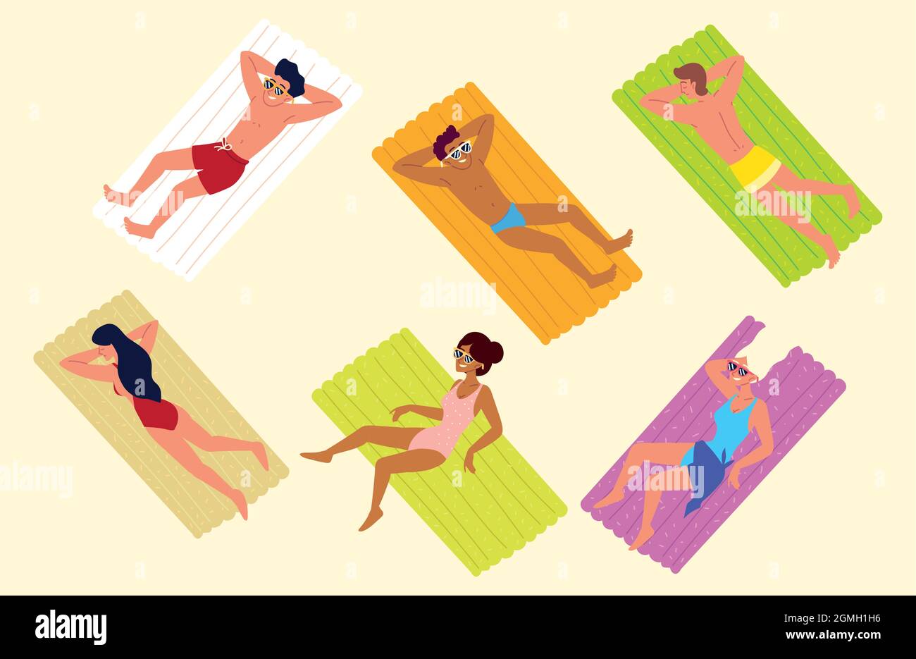 People relaxing on swimming pool Stock Vector Images - Alamy