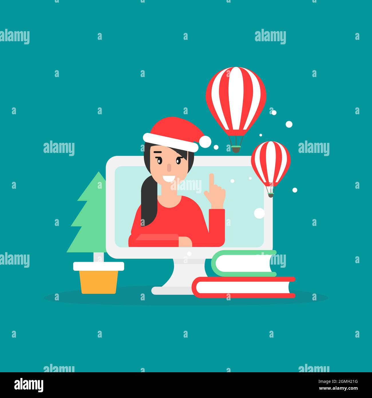 Happy freelancer girl on Stock Vector Images - Alamy