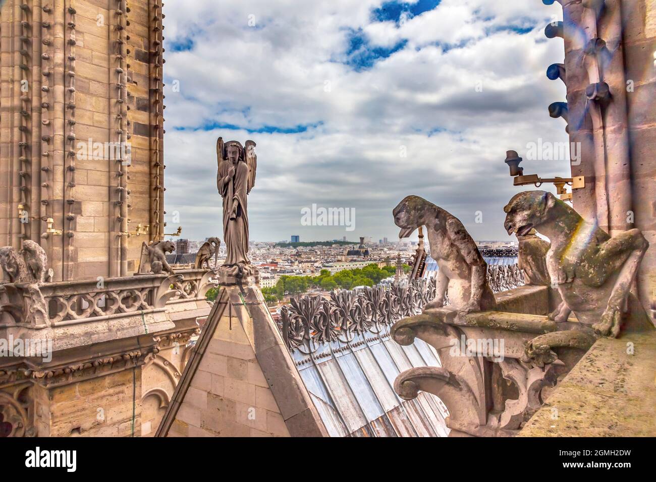 Gargoyles Fantastic Creatures Statue Roof Notre Dame Church Before Fire ...