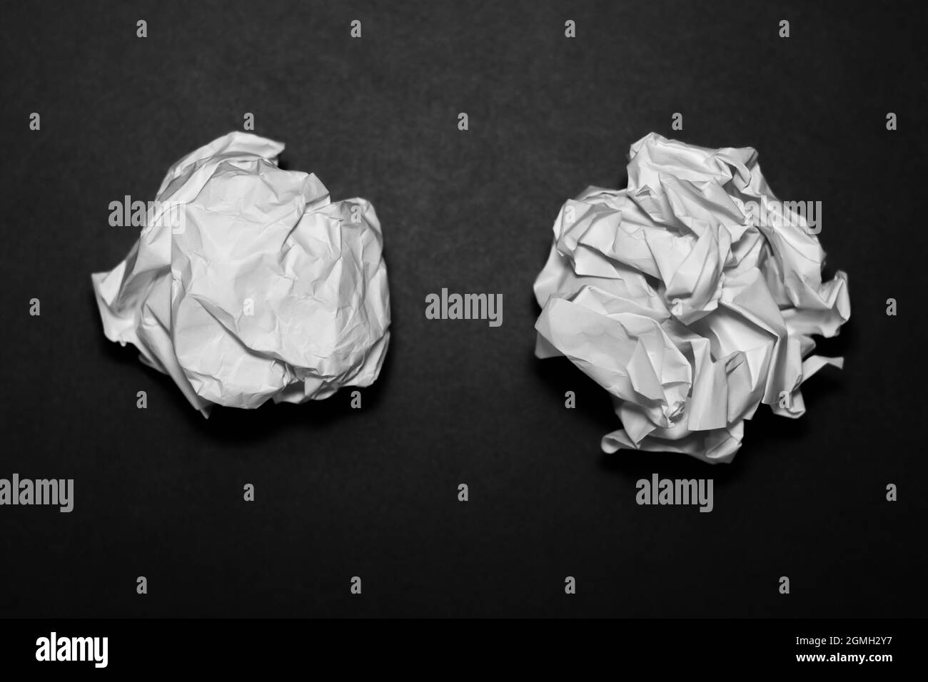 Close up of wadded up paper ball, crumpled ball of white paper isolated ...