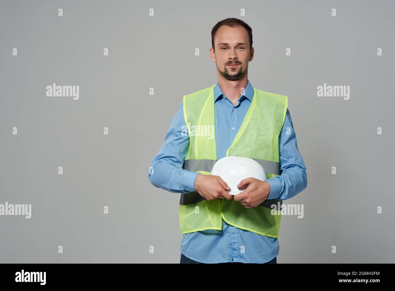 male builders Professional Job isolated background Stock Photo - Alamy